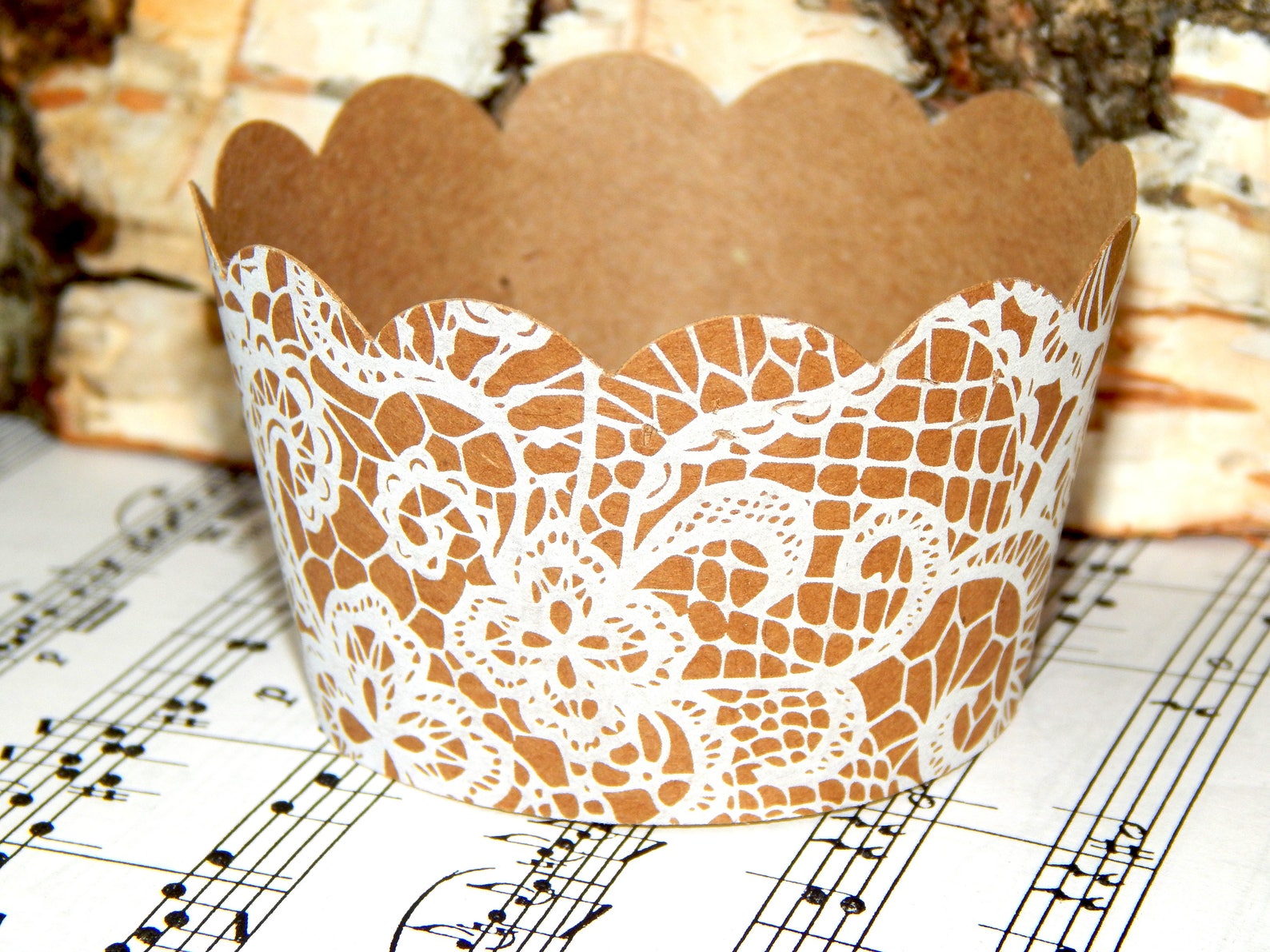 Set of 5-50 Pcs. Lace Style Cupcake Wrappers Kraft Cupcake - Etsy