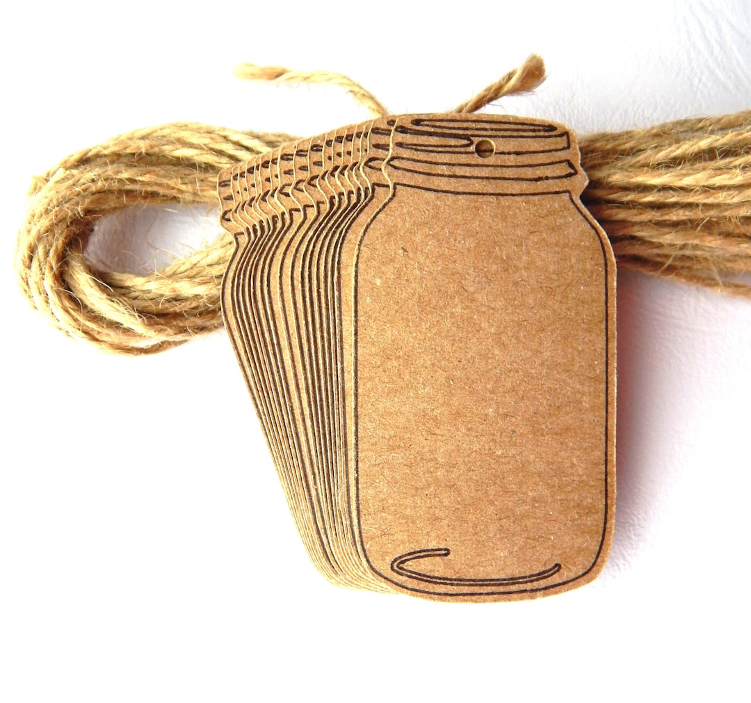 Mason Jar Kraft Tags: Custom Wedding Favor, Gift, Shower Tags - Etsy
