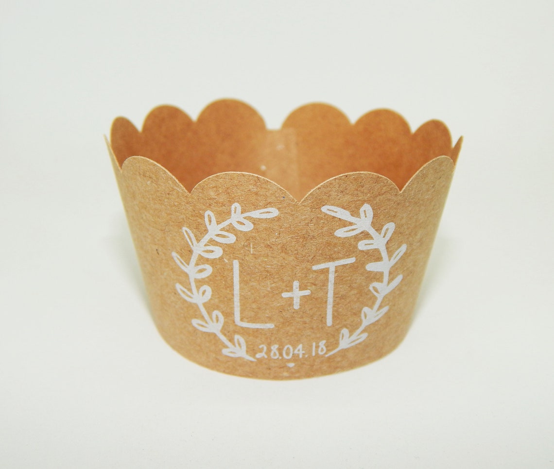 Set of 5 50 Pc. Custom Kraft Cupcake Wrappers Custom Brown | Etsy UK