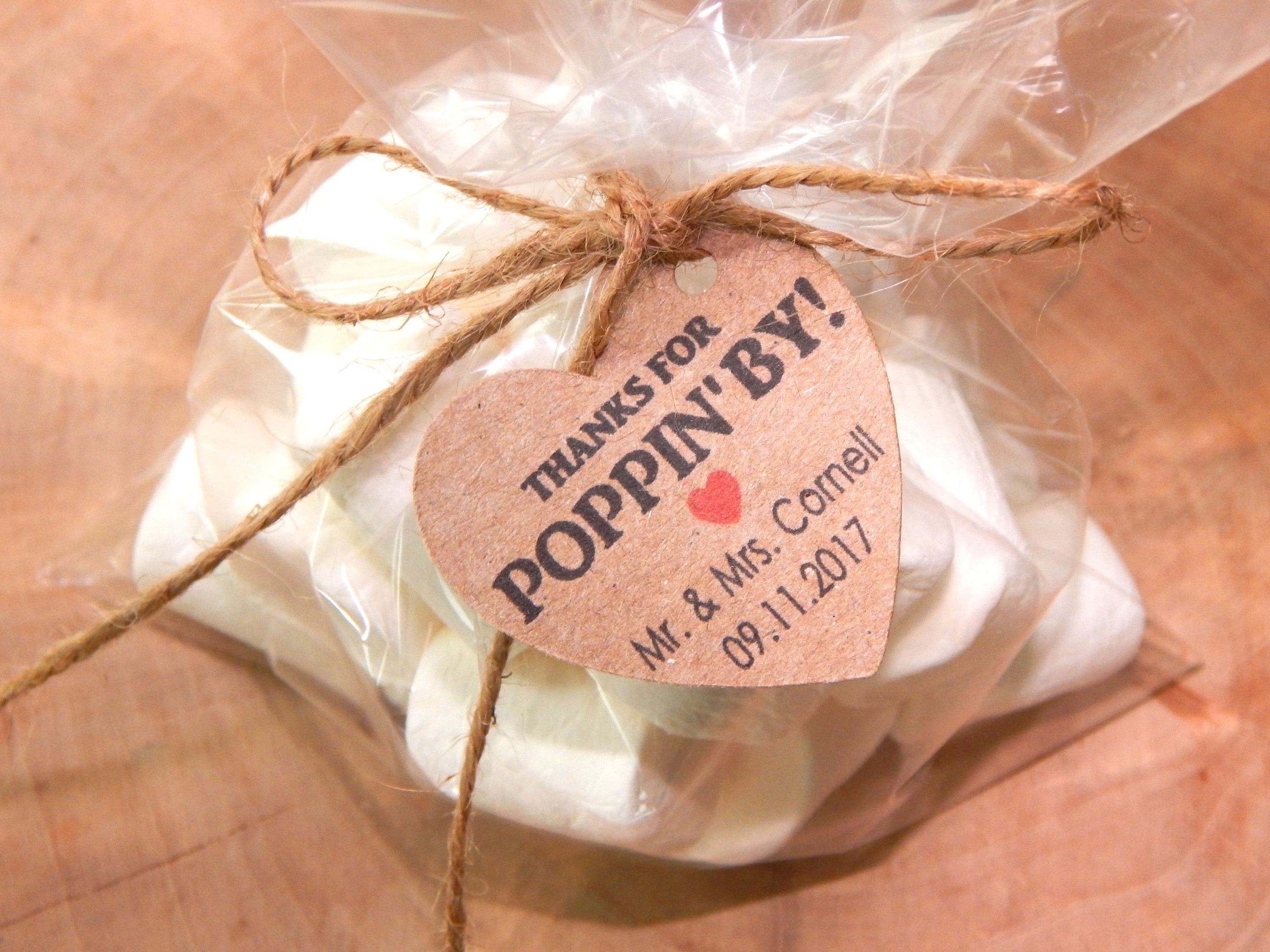 10 100 pcs. Custom Thanks for Popping by Tag Wedding Tag | Etsy