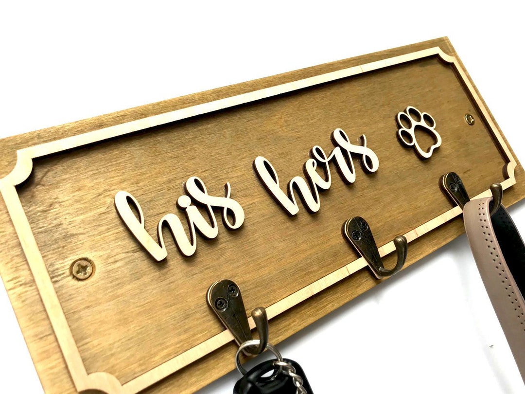 His Hers Paws Key Holder, His and Hers Key Sign Entry Key Rack, Key ...