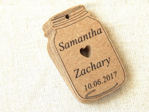 10 100 Pcs. Mason Jar Custom Tags Custom Tags Wedding Favor | Etsy