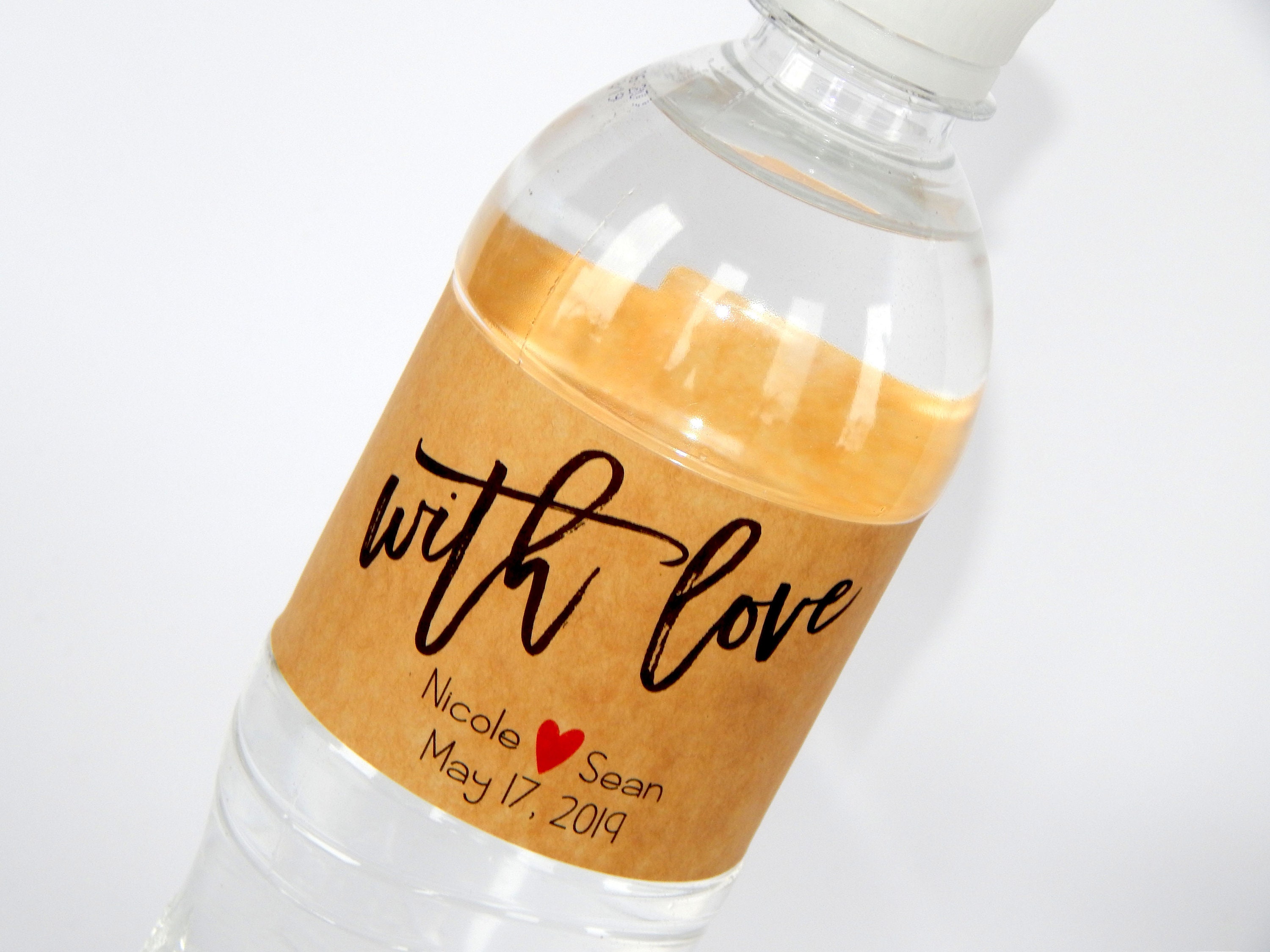 Custom Wedding Water Bottle Labels With Love Personalized | Etsy