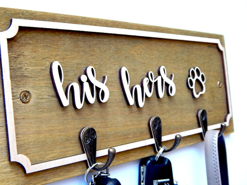 His Hers Paws Key Holder His and Hers Key Sign Entry Key - Etsy