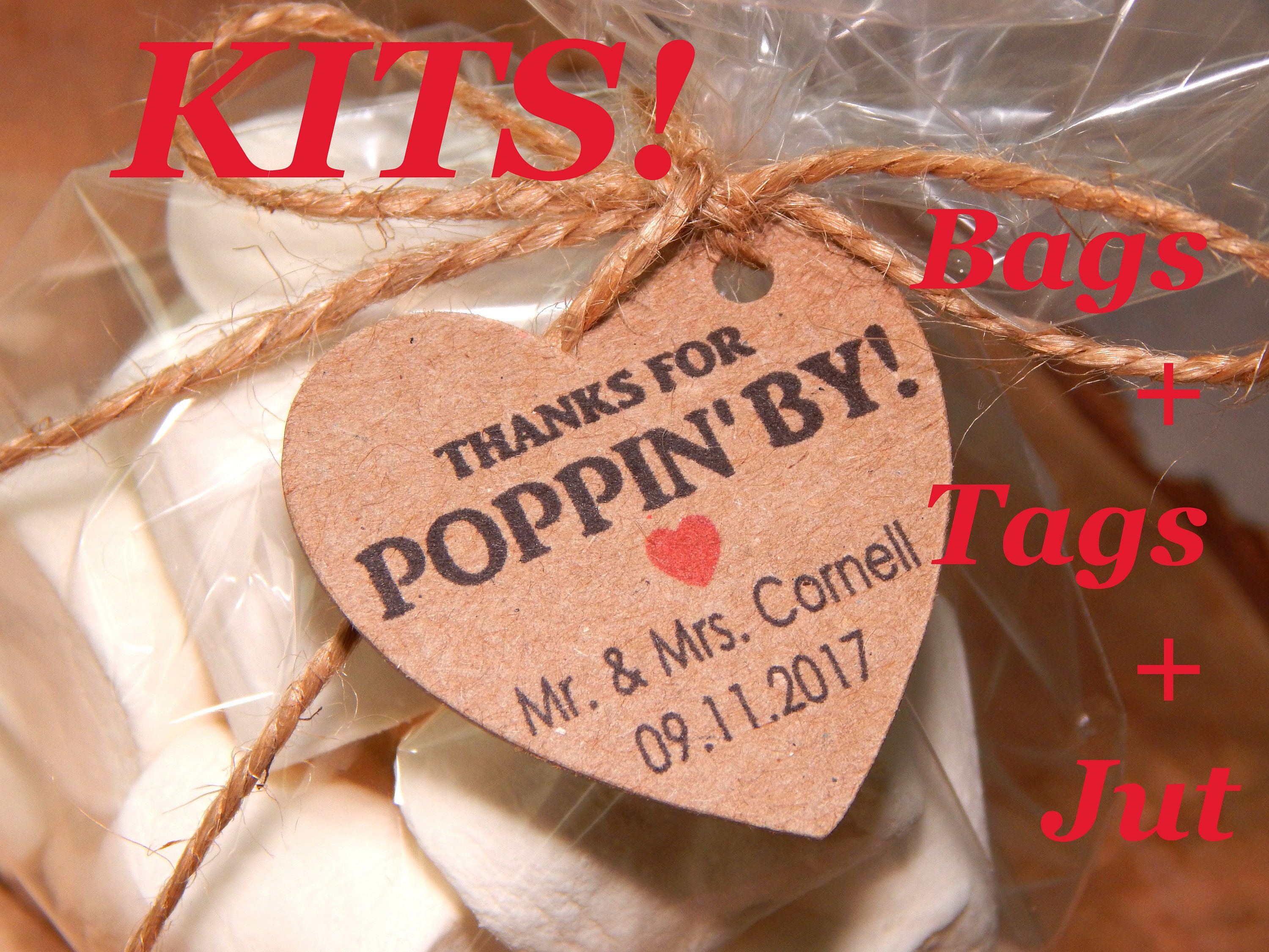 10 100 pcs. Custom Thanks for Popping by Tag Wedding Tag | Etsy