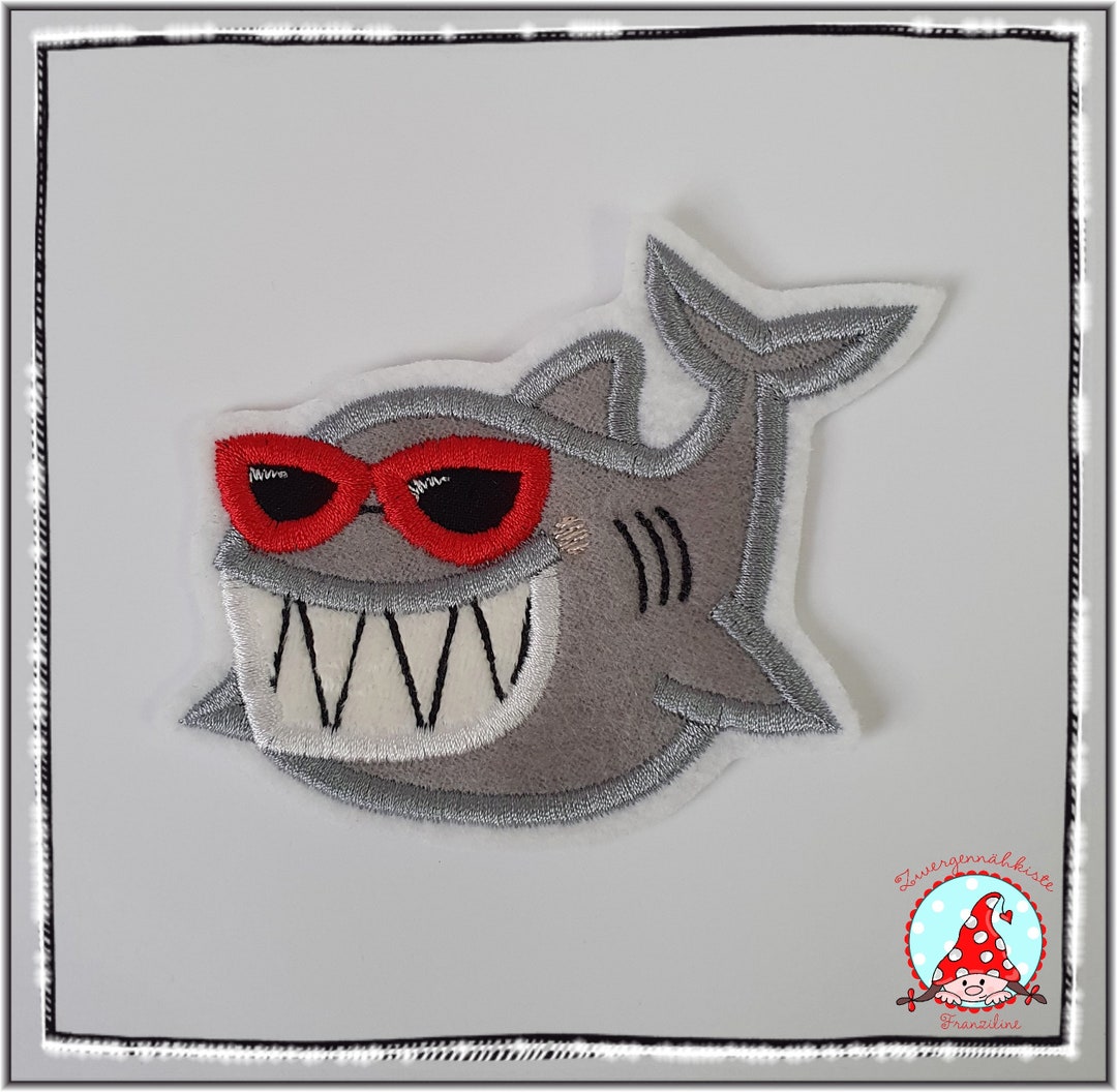 Patch Shark With Sunglasses Sharks Application Press Patches Shark With Glasses - Etsy
