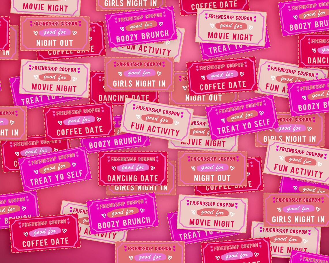 Friendship BFF Printable Coupons. DIY Galentine Download Gift Idea ...