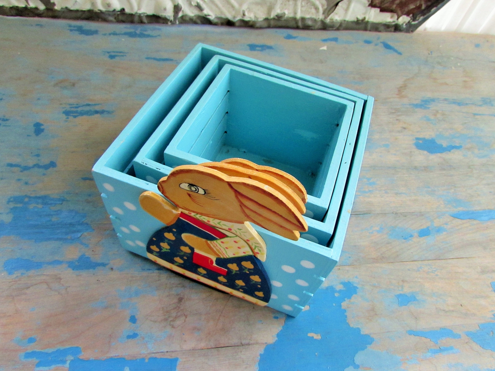 Three Wood Bunny Nesting Boxes - Etsy