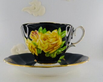 Royal Albert Regal Series Montrose Shaped Teacup and Saucer Duo Teal or ...