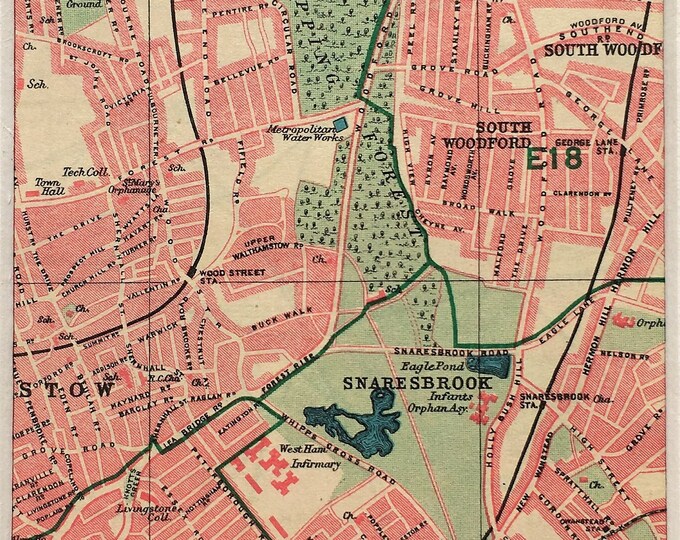 1945 VINTAGE LONDON MAP North London Walthamstow Leyton - Etsy