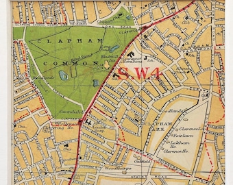 Old Map of Balham - Etsy UK