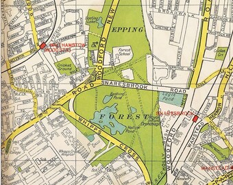 1945 VINTAGE LONDON MAP North London Walthamstow Leyton - Etsy
