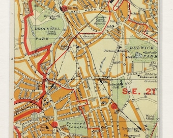 Old East Dulwich Map - Etsy