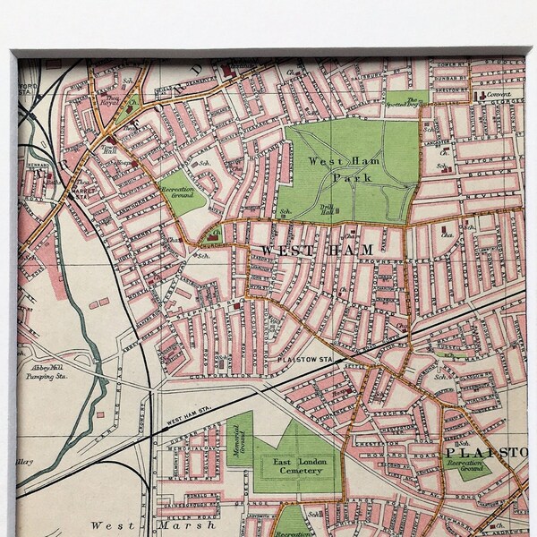 Antique Map Stratford London - Etsy