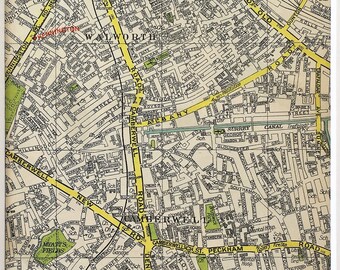 Vintage Walworth Map - Etsy