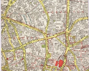 1930s VINTAGE LONDON MAP North London Highbury Islington - Etsy