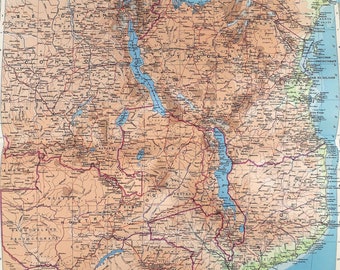 1950s Africa Map - Etsy