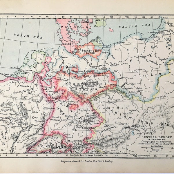 Napoleonic Map of Europe - Etsy