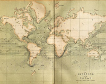 1880 World Map - Etsy
