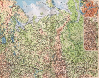 1950s map of ussr - Etsy Nederland