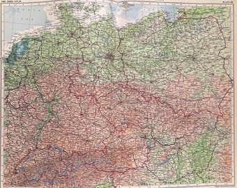 1950s Map of Germany - Etsy