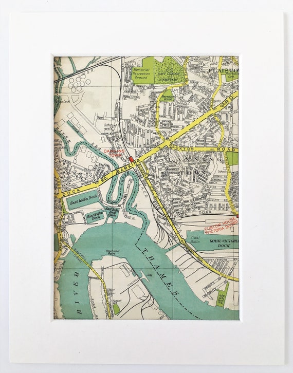 1940s VINTAGE LONDON MAP East London Canning Town Plaistow - Etsy