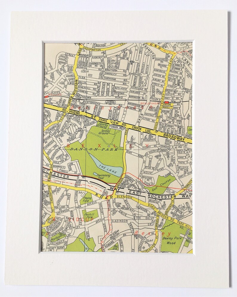 C. 1960 VINTAGE LONDON MAP South East London Bexleyheath - Etsy