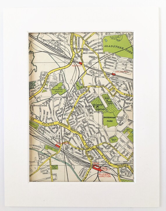 1940s VINTAGE LONDON MAP North West London Willesden - Etsy Australia