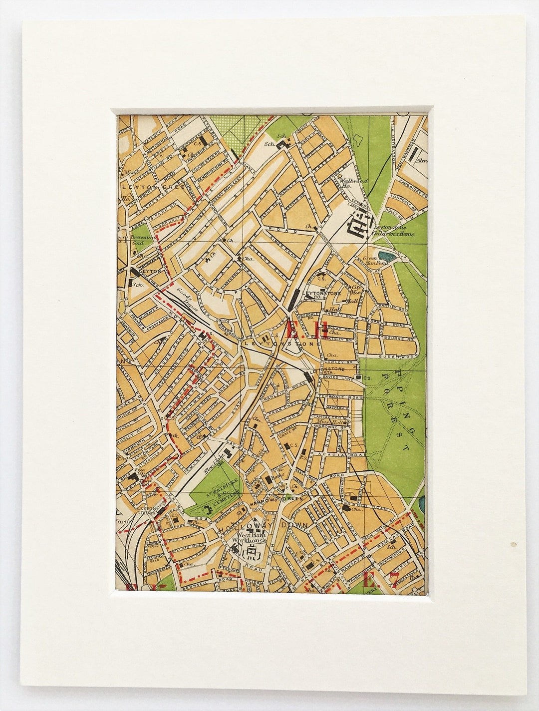 1930s VINTAGE LONDON MAP North East London Leytonstone - Etsy
