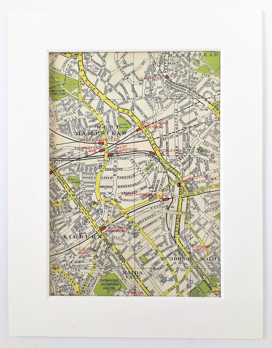 1940s VINTAGE LONDON MAP North West London Kilburn Maida - Etsy