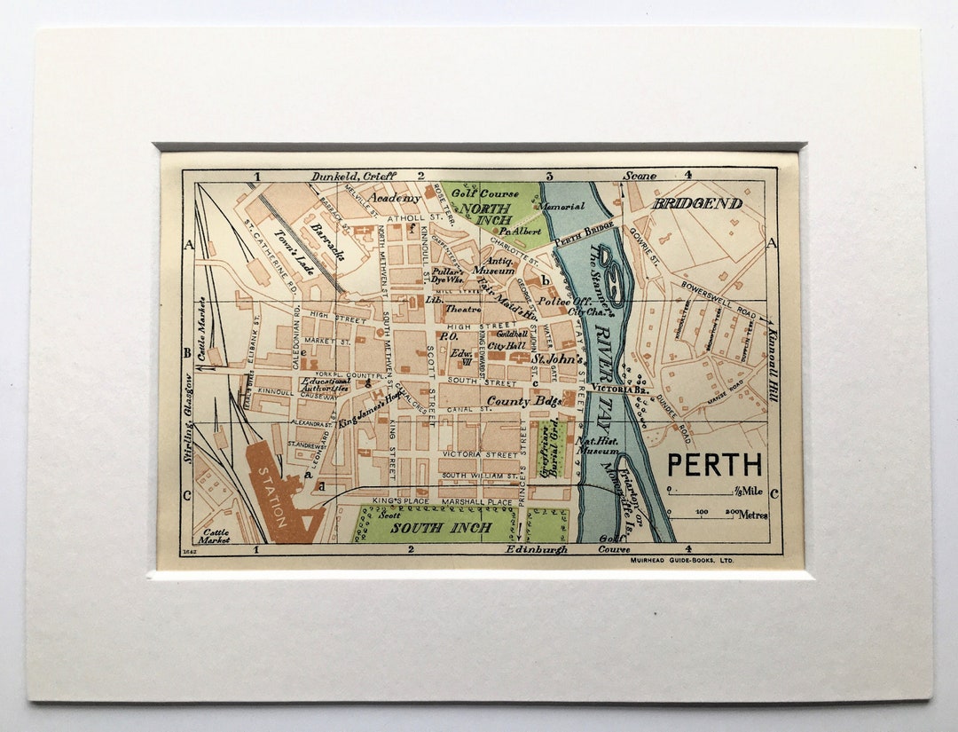 PERTH 1930 VINTAGE MAP, Matted/ Mounted for Framing - Etsy