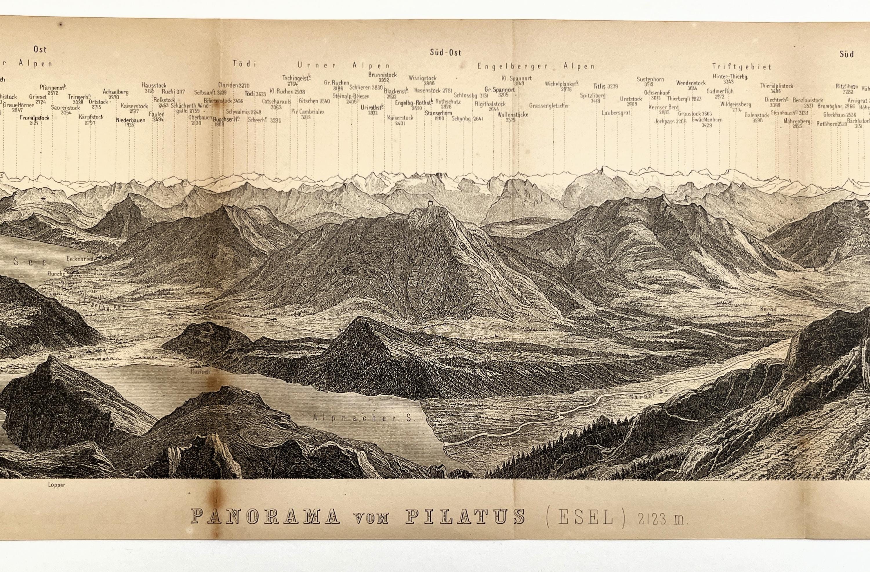 PILATUS PANORAMA, Uri & Emmental Alps Mountains, Switzerland, C. 1910 ...