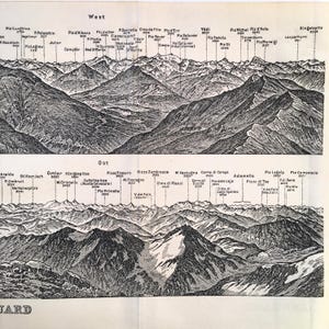 PIZ LANGUARD PANORAMA, Livigno Alps Mountains, Switzerland, 1911 ...