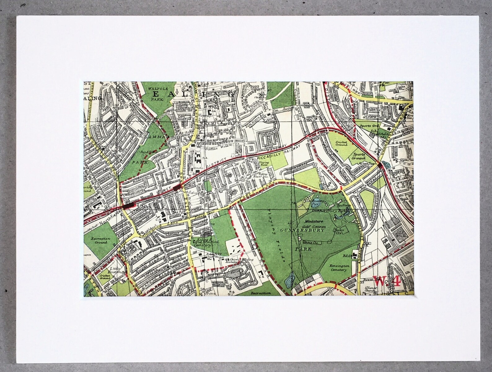 C. 1940 VINTAGE LONDON MAP West London Ealing Gunnersbury - Etsy