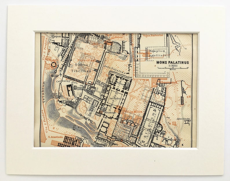 PALATINE HILL ROME City Street Plan Italy 1926 Small Antique - Etsy