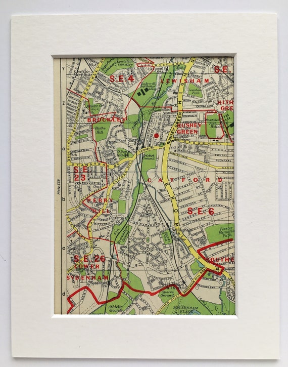 1930s VINTAGE LONDON MAP South East London Catford - Etsy