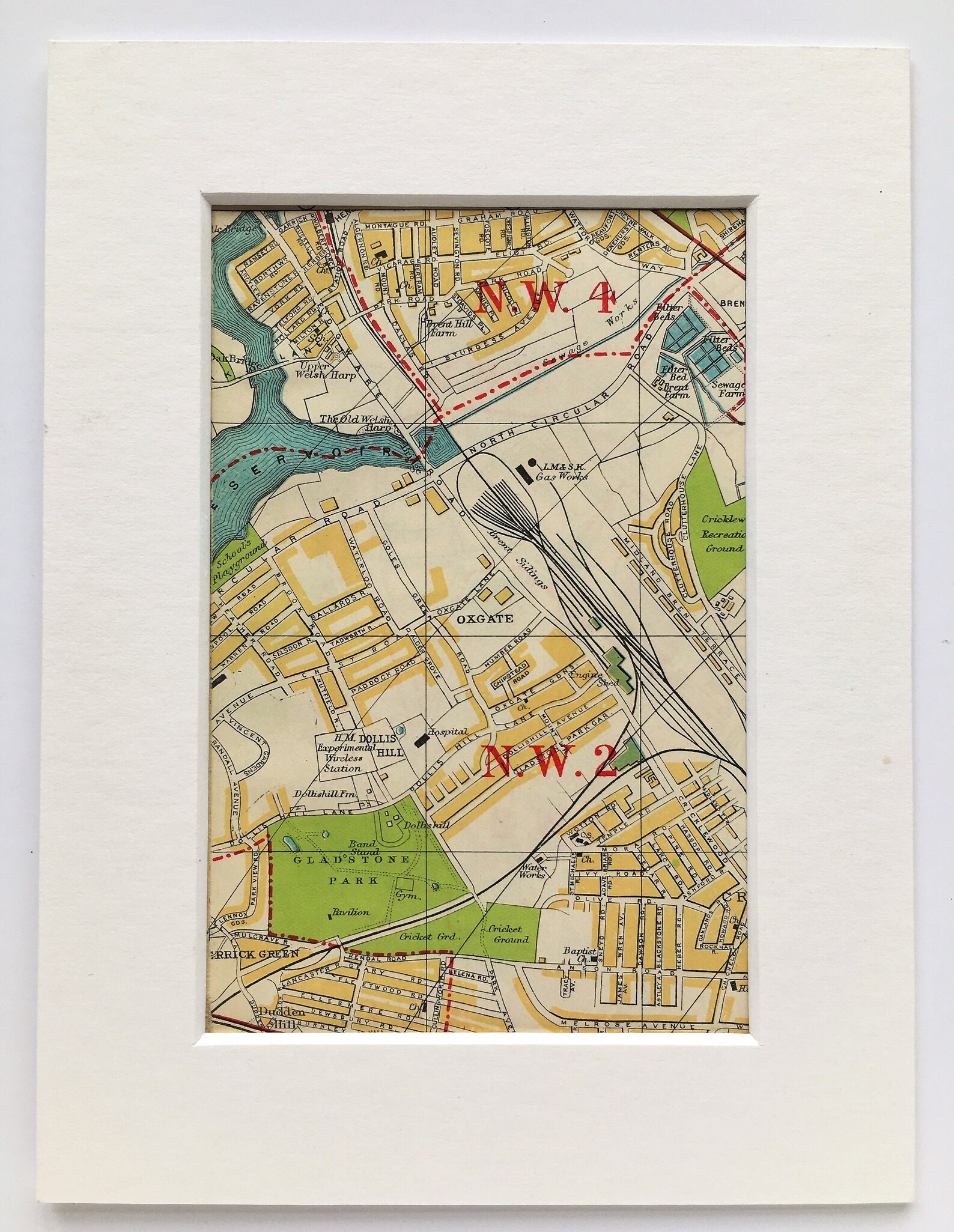 1930s VINTAGE LONDON MAP North West London Neasden - Etsy