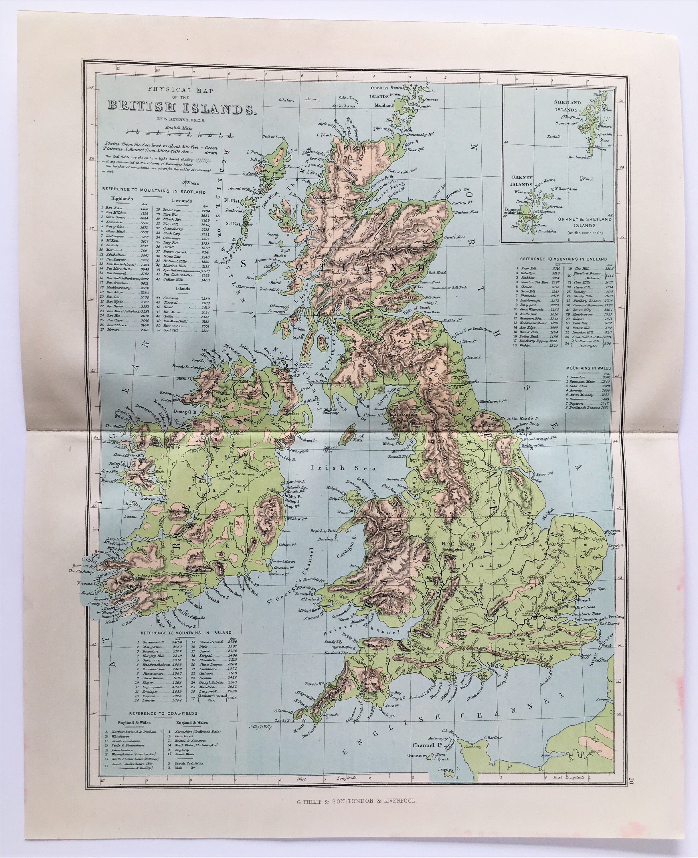 Home & Living Home Décor Physical Map of British Isles c Mountains ...