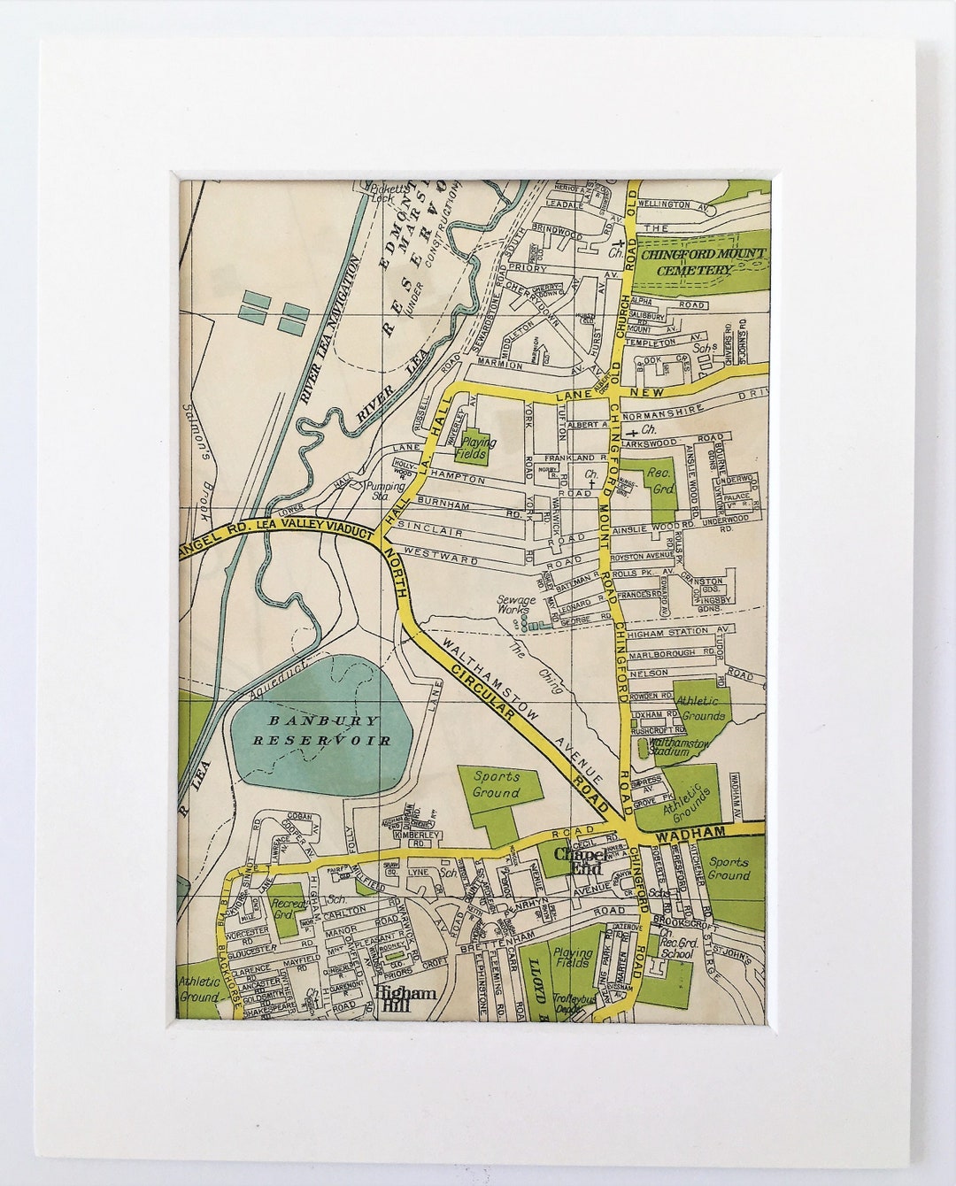 1940s VINTAGE LONDON MAP North London Chapel End Higham - Etsy Hong Kong