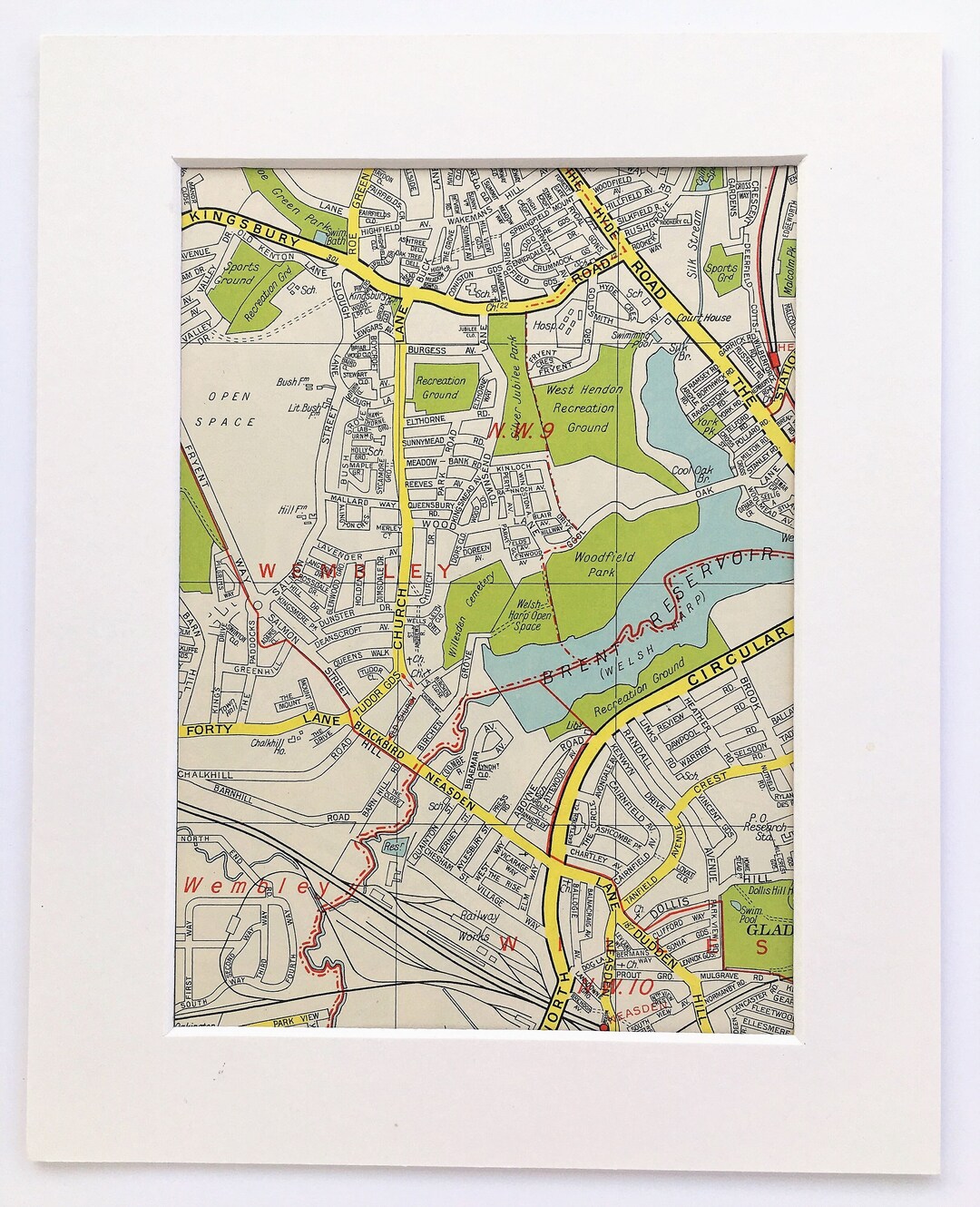 C. 1960 VINTAGE LONDON MAP North West London Neasden - Etsy
