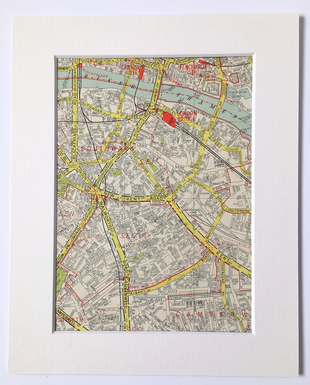C. 1960 VINTAGE LONDON MAP Central London Southwark - Etsy