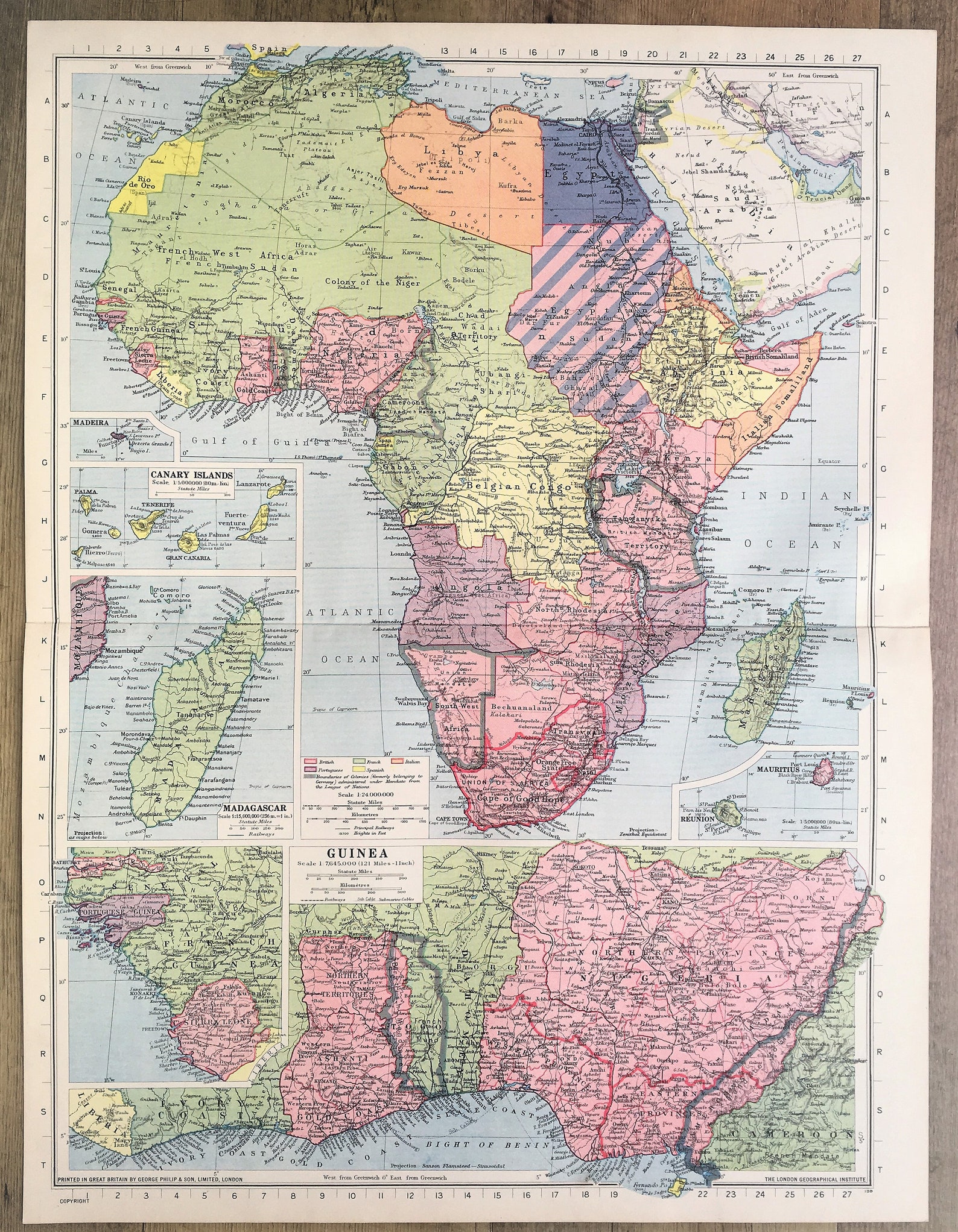 1945 Vintage Wartime Map : Africa Continent Political Map - Etsy