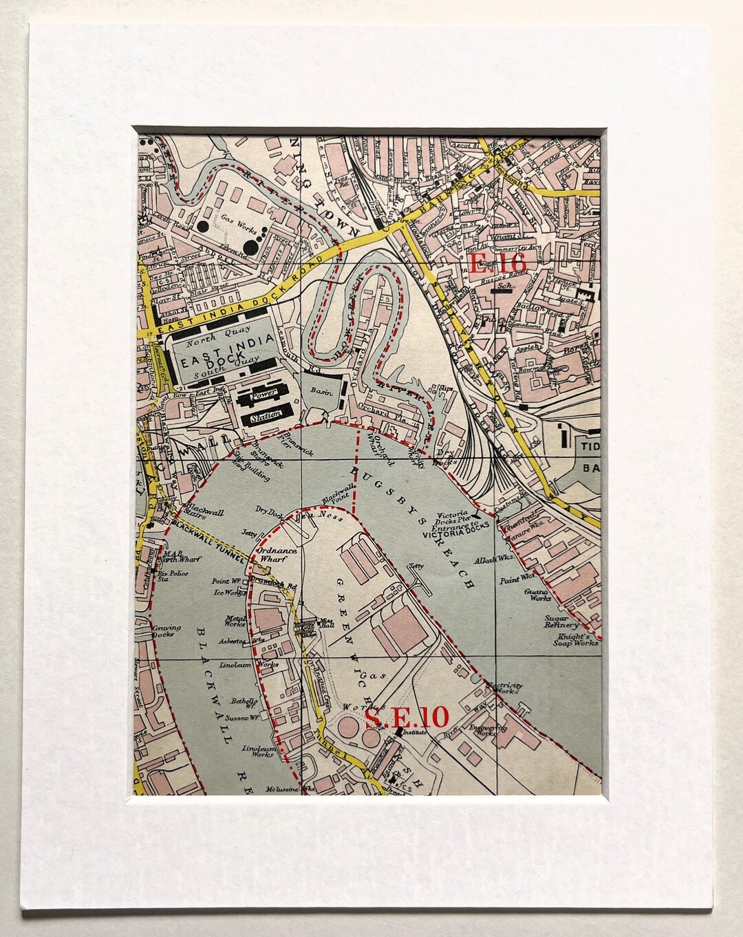 1959 VINTAGE LONDON MAP, East London, Greenwich, Canning Town, East ...