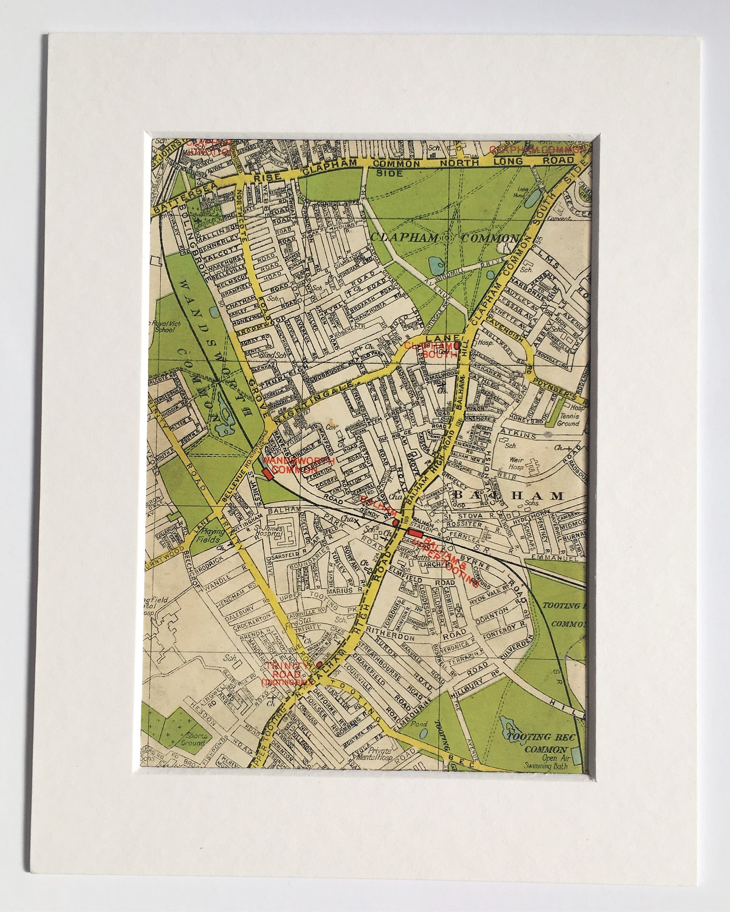 1940s VINTAGE LONDON MAP South East London Tooting Bec - Etsy UK