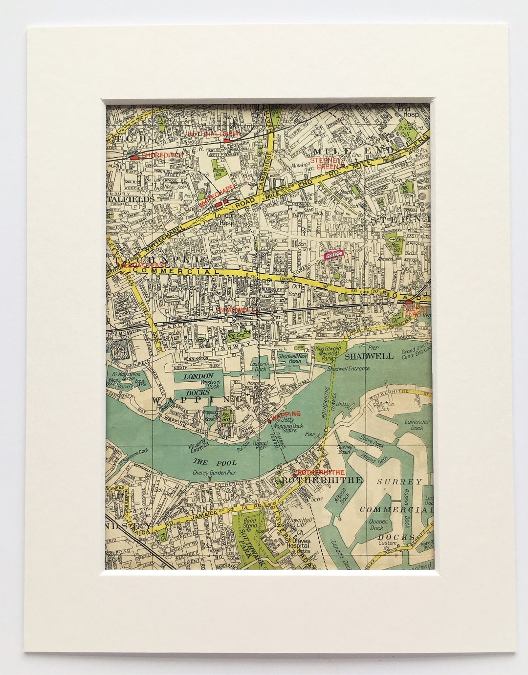 1940s VINTAGE LONDON MAP East London Rotherhithe - Etsy