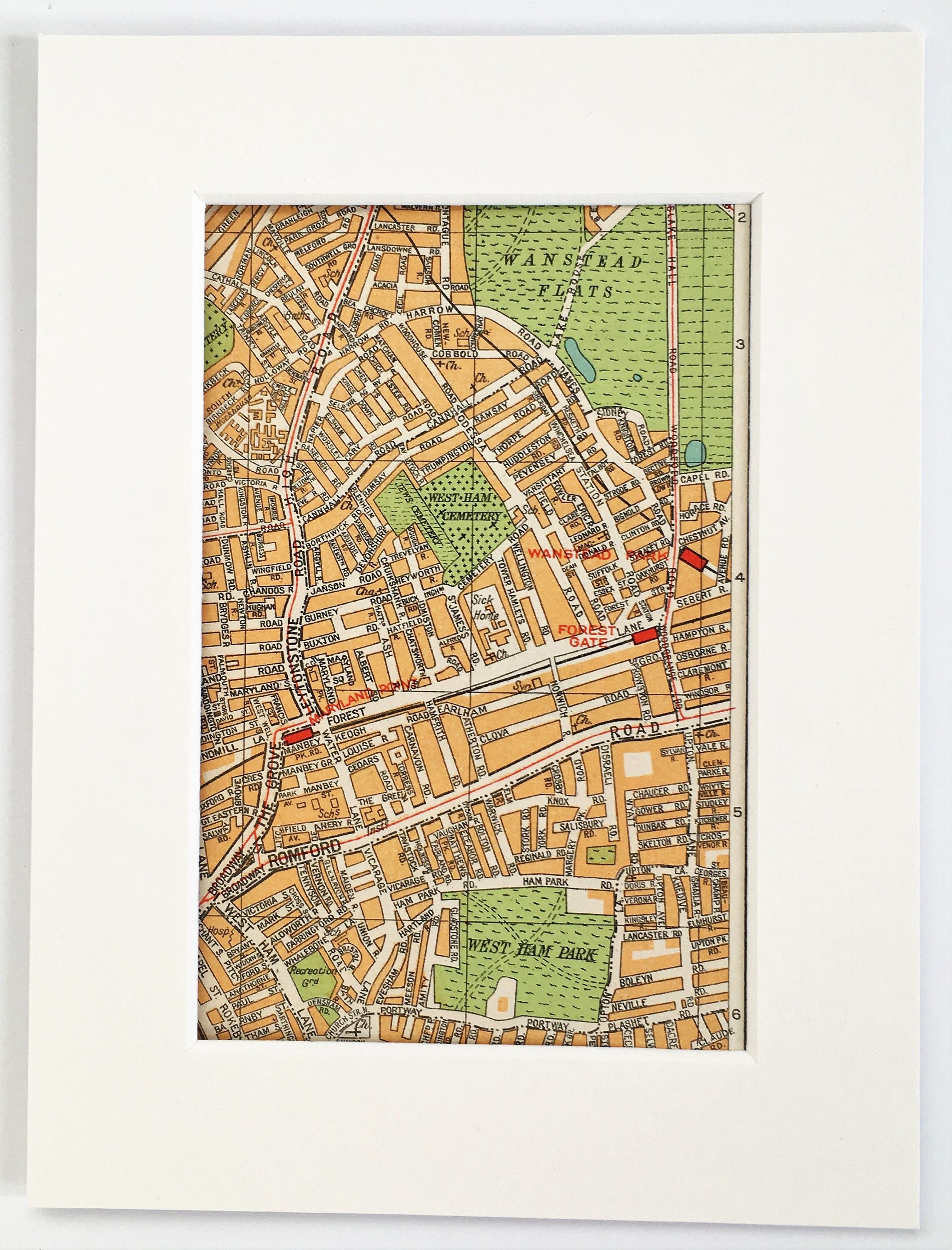 1930s VINTAGE LONDON MAP East London West Ham Wanstead - Etsy UK