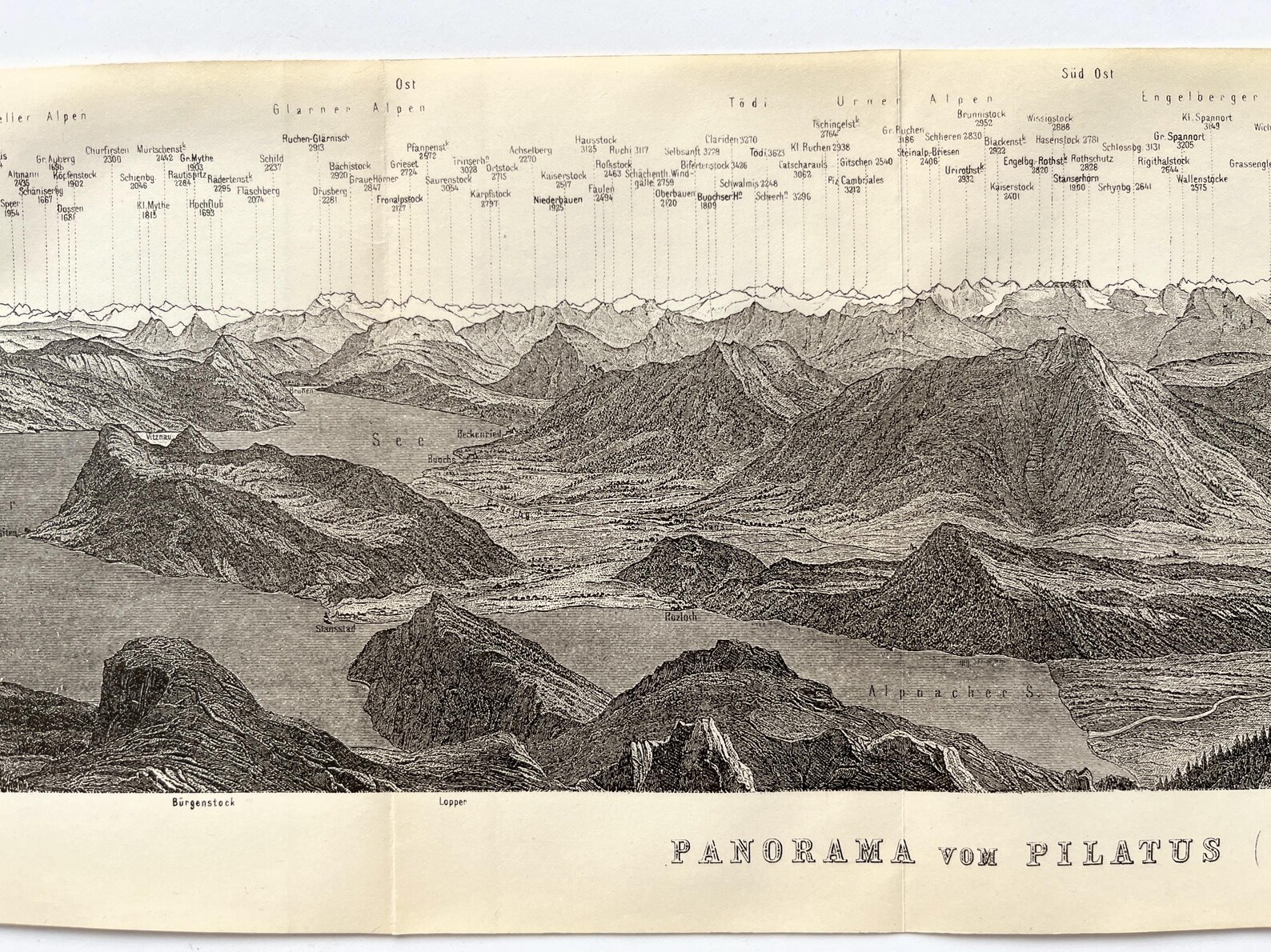 PILATUS PANORAMA, Uri & Emmental Alps Mountains, Switzerland, 1911 ...