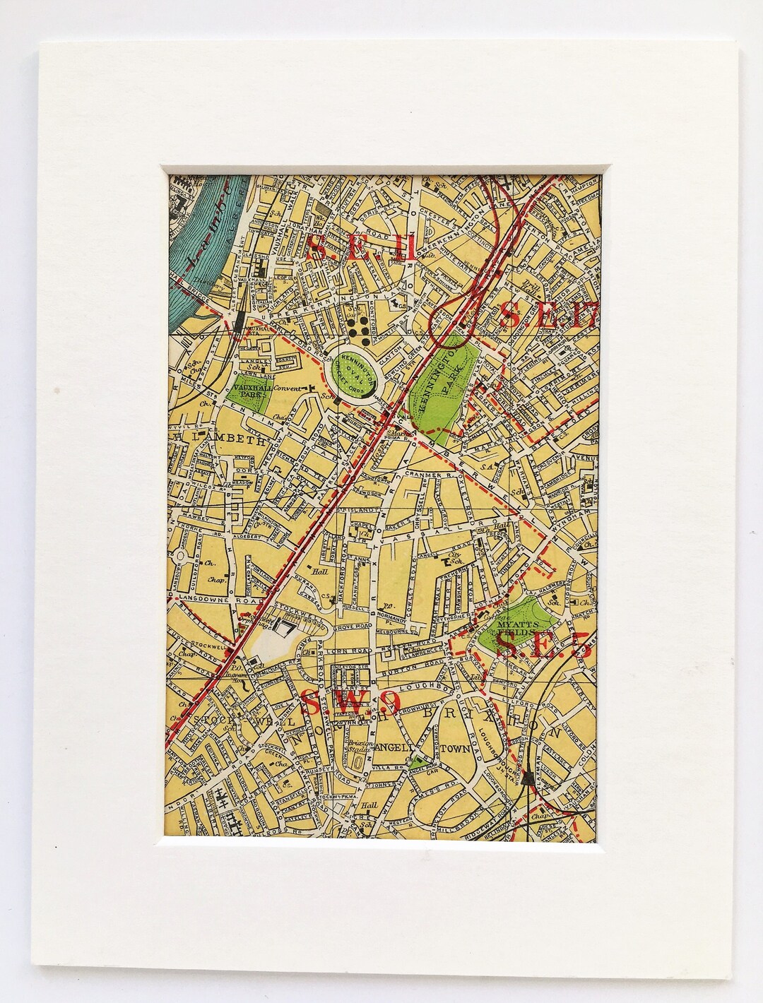1930s VINTAGE LONDON MAP South London Lambeth Vauxhall - Etsy