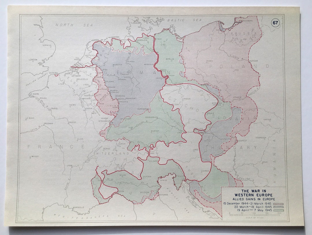 WESTERN EUROPE 1945, Second World War, Military History, 1960s Vintage ...