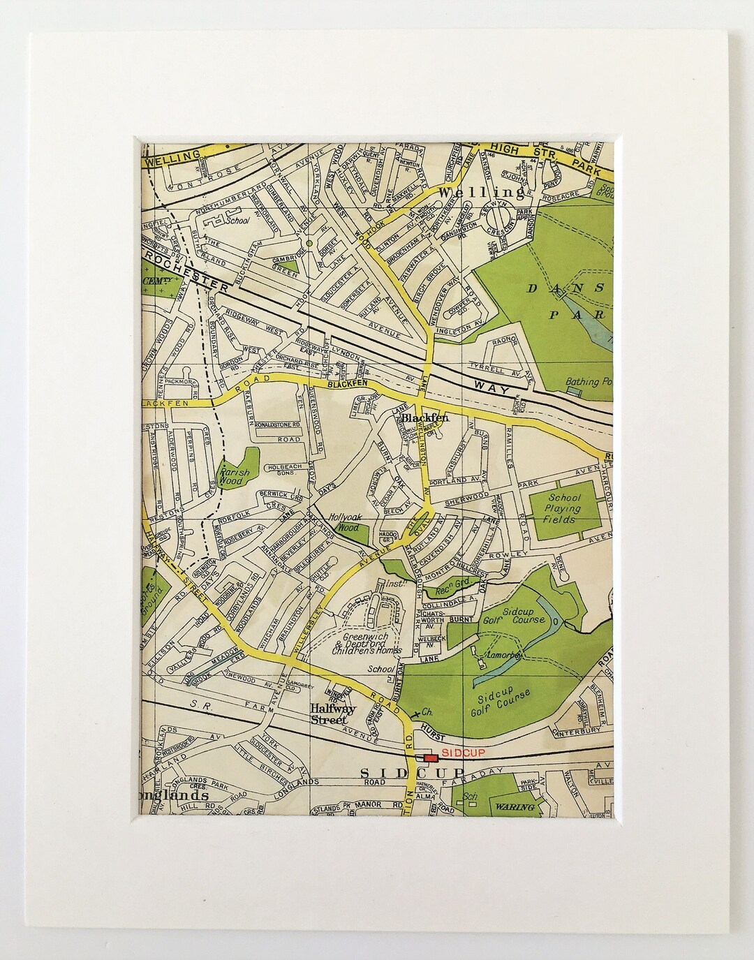 1940s VINTAGE LONDON MAP South East London Welling Sidcup - Etsy